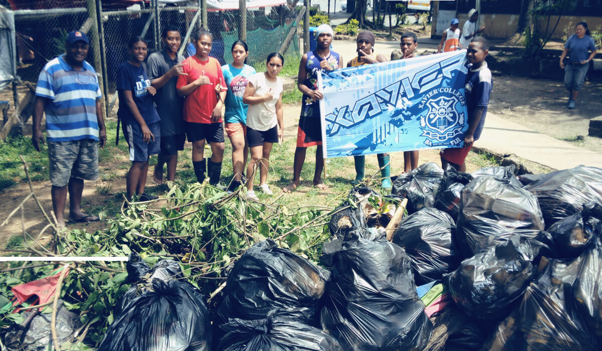 Elevuka Creek cleanup initiative by students of Xavier College Fiji